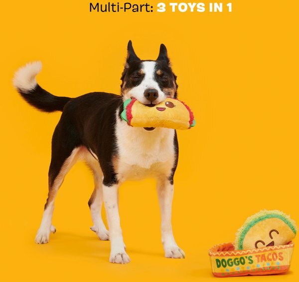BARK Doggo's Tacos 3-in-1 Squeaky Plush Dog Toy - Chewy.com