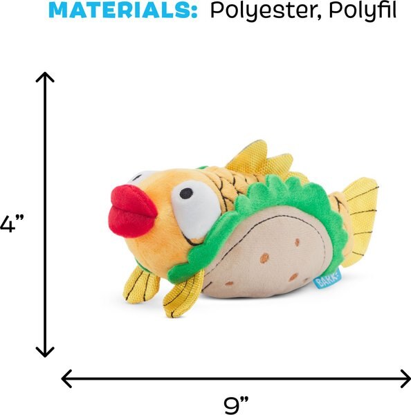 BARK Fish Taco Squeaky Plush Dog Toy, Small - Chewy.com