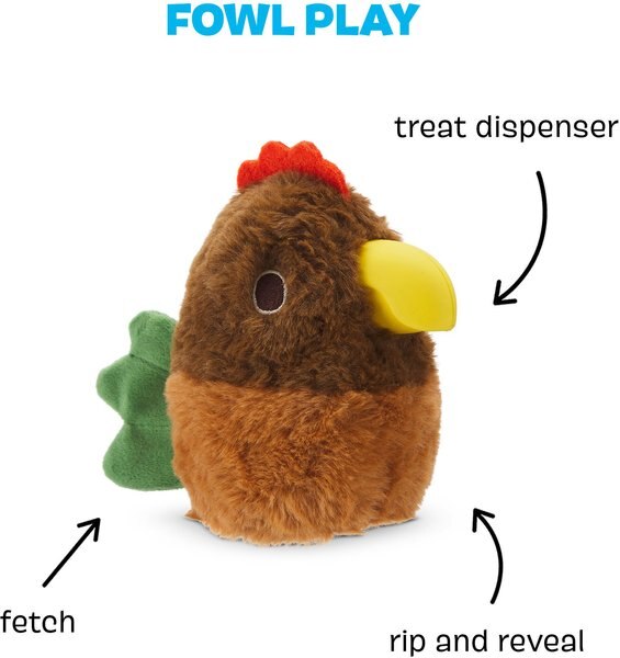 BARK Fowl Play 2-in-1 Plush Exterior with Hard Core Tough Treat ...