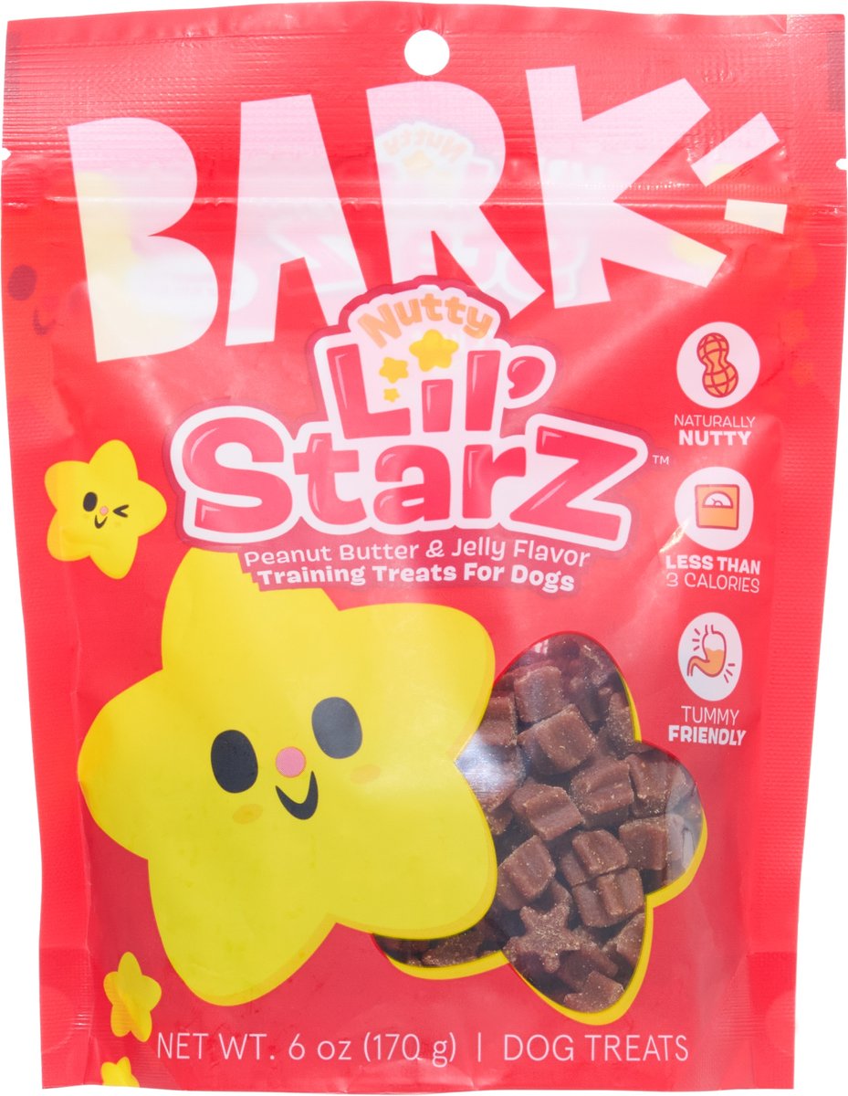 BARK Nutty Lil' Starz Peanut Butter & Jelly Flavored Soft & Chewy Dog ...