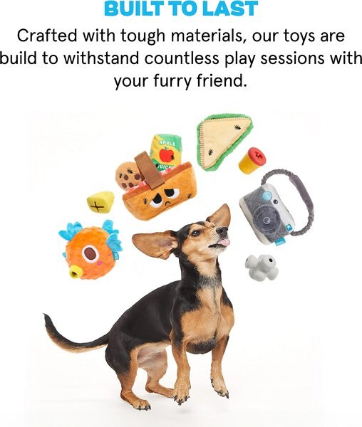 BARK Sub-Zero Camping Hero Multi-Part Squeaky Plush Dog Toy, Red, Small - Chewy.com