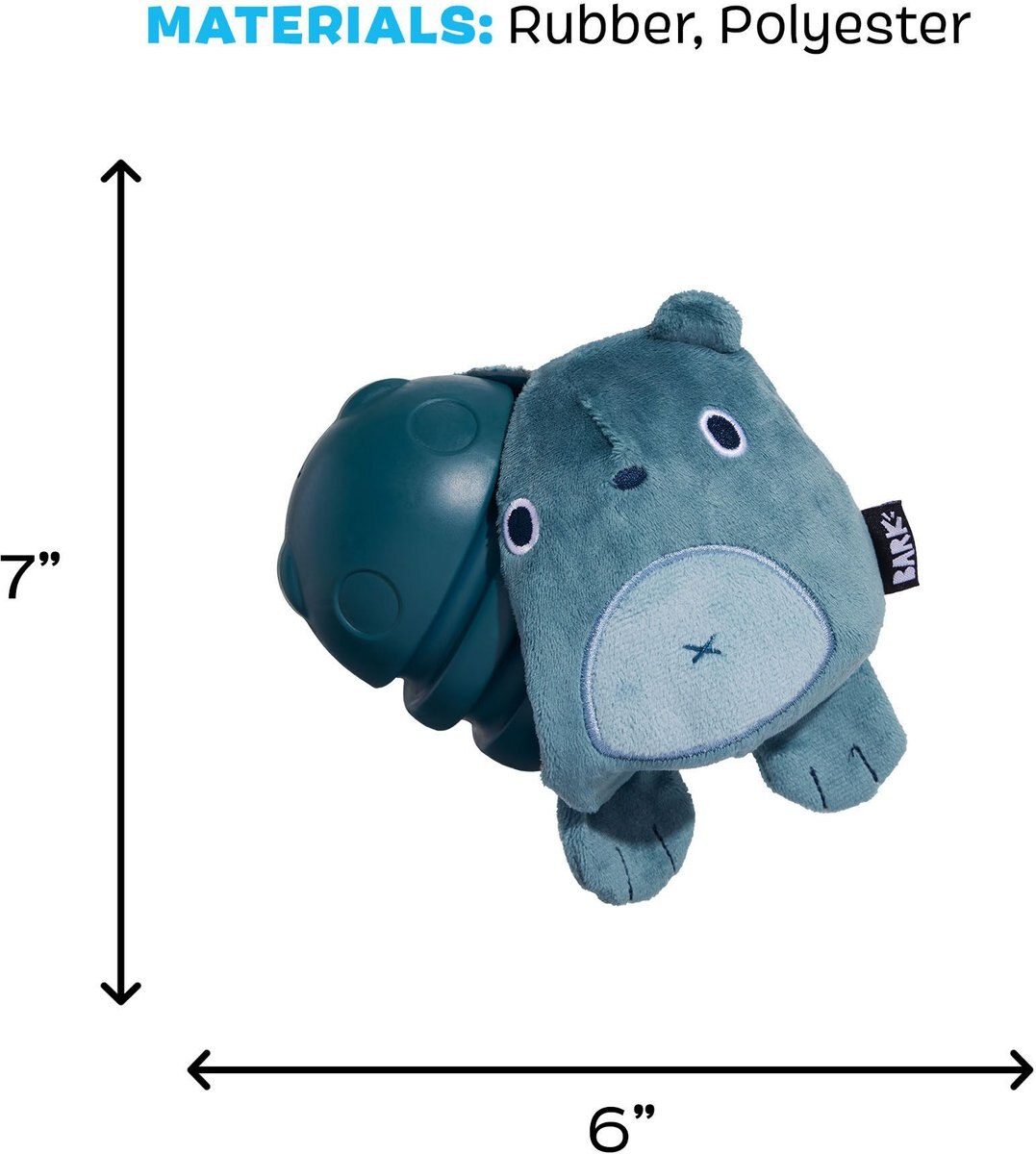 BARK Super Chewer Bear Hugger 2-in-1 Plush Exterior with Hard Core ...