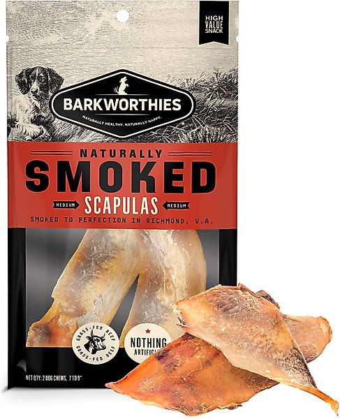 BARKWORTHIES Smoked Scapula 7-in Dog Chews, 2 count - Chewy.com