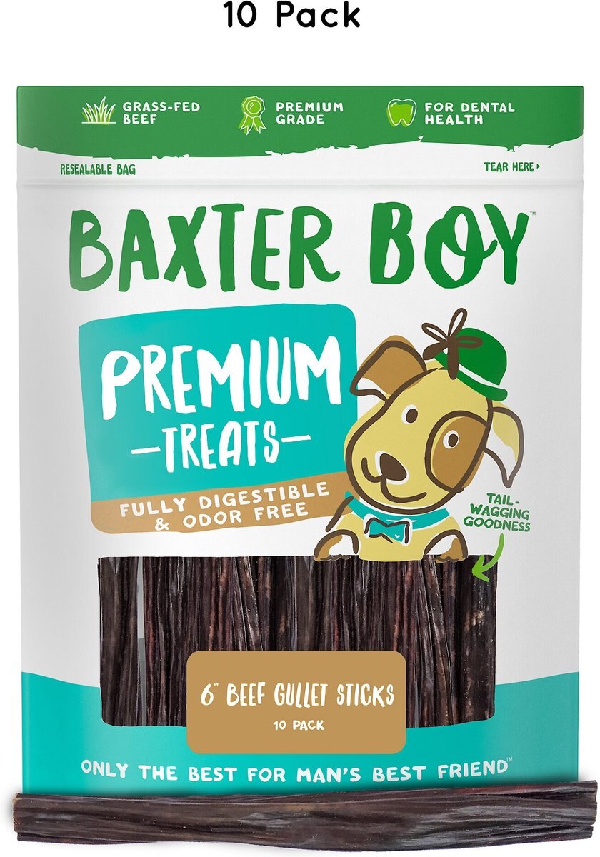BAXTER BOY Premium Beef Gullet Sticks 6" Dog Treats, 10 count - Chewy.com