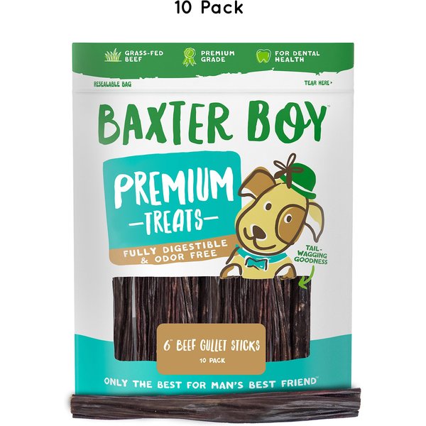 BAXTER BOY Premium Beef Gullet Sticks 6" Dog Treats, 10 count - Chewy.com