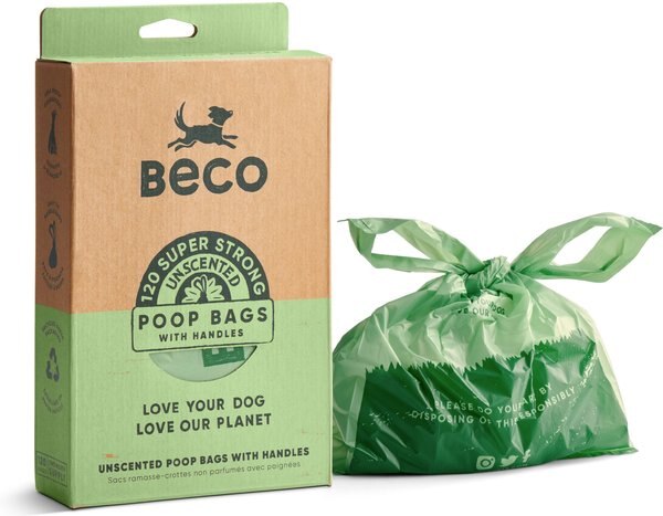 Discontinued - BECO PETS Unscented Large Dog Poop Bags with Handles ...