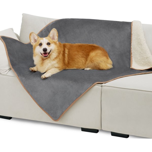 PET ADOBE Waterproof Fuzzy Throw Blanket, Dark Gray, Large - Chewy.com