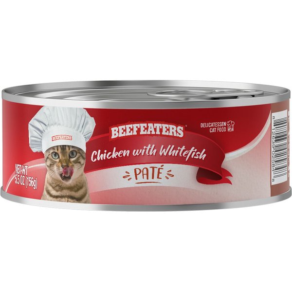 BEEFEATERS Chicken Whitefish Pate Wet Cat Food, 5.5-oz can, case of 24 ...