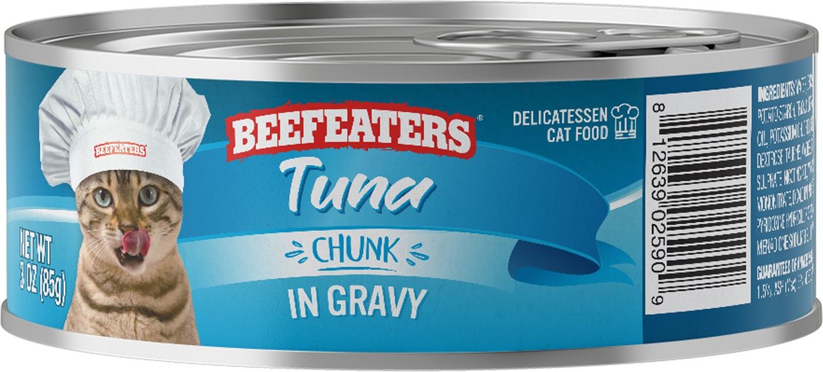 BEEFEATERS Tuna Chunk Gravy Wet Cat Food, 3-oz can, case of 24 - Chewy.com