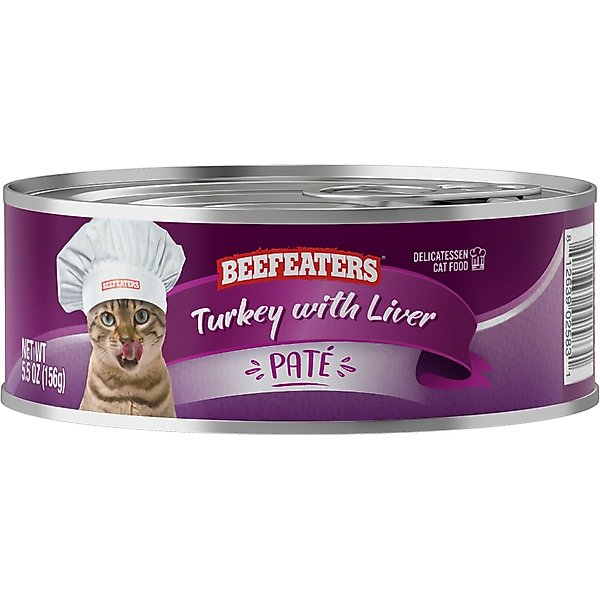 BEEFEATERS Turkey Liver Pate Wet Cat Food, 5.5-oz can, case of 24 ...