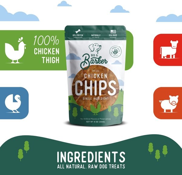 BEG & BARKER Whole Chicken Chips All Natural Single Ingredient Dog ...