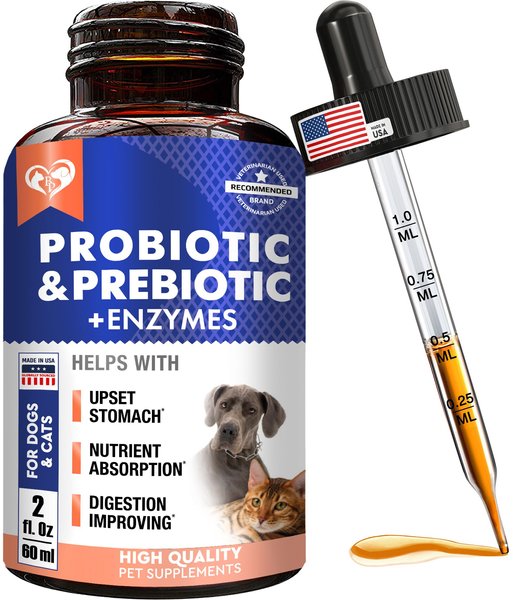 BELOVED PETS Probiotics & Prebiotics with Enzymes Liquid Supplement for ...