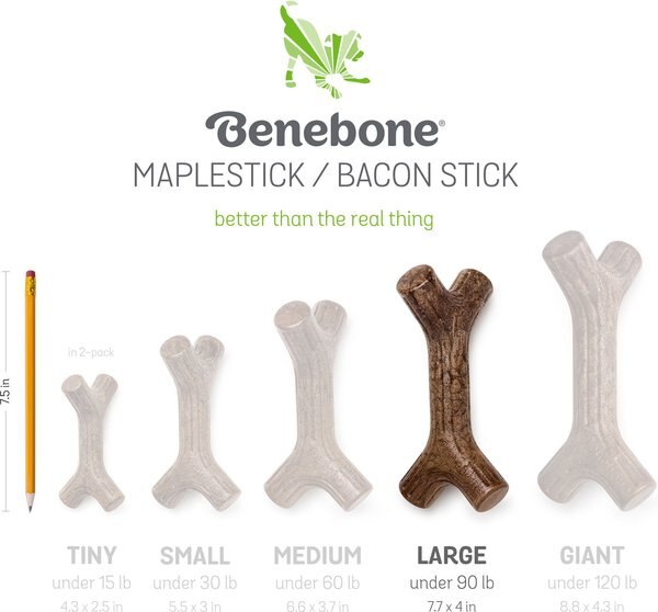 BENEBONE 2-Pack Maplestick Zaggler Dog Chew Toy, Large - Chewy.com