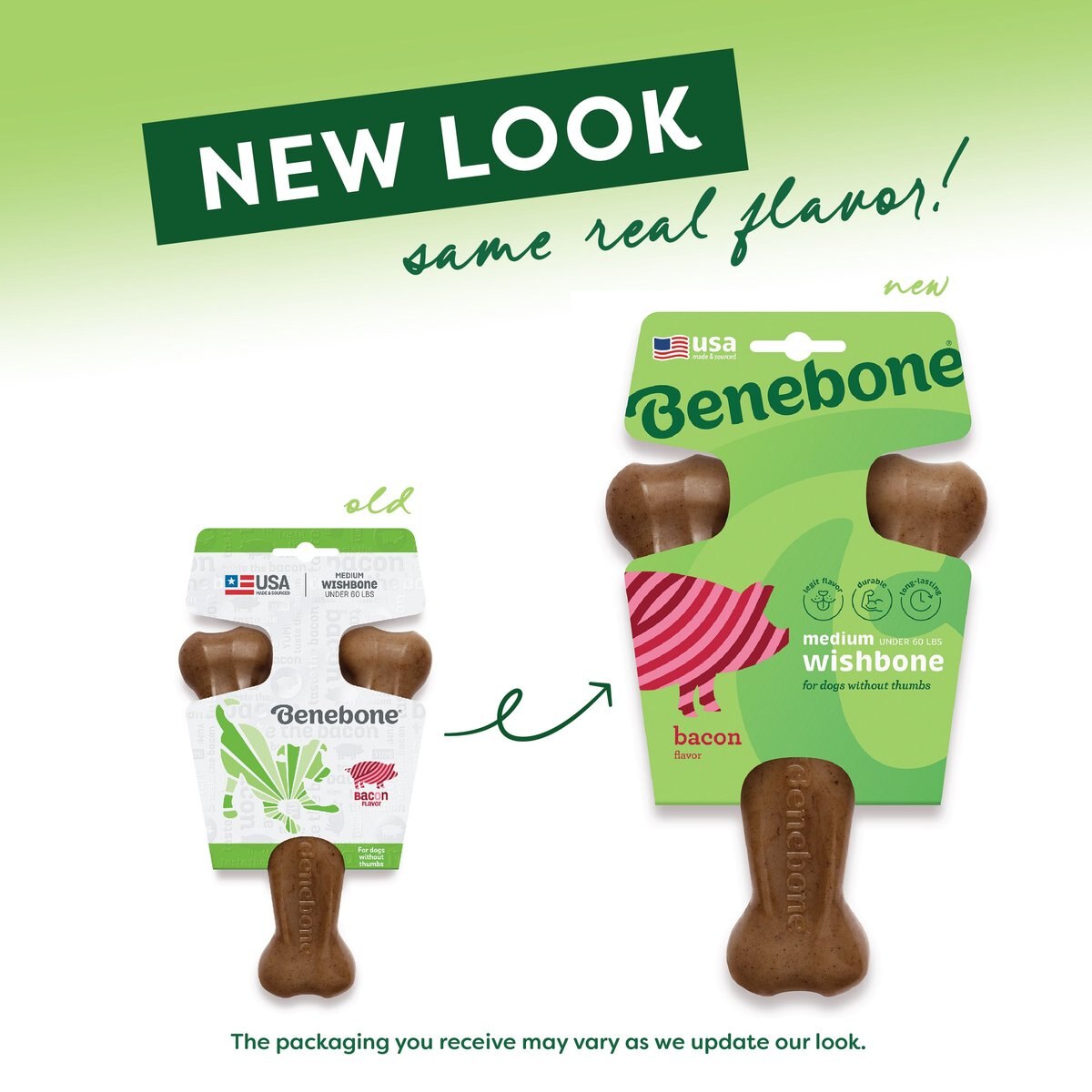 BENEBONE Bacon Flavor Wishbone Tough Dog Chew Toy, Large - Chewy.com