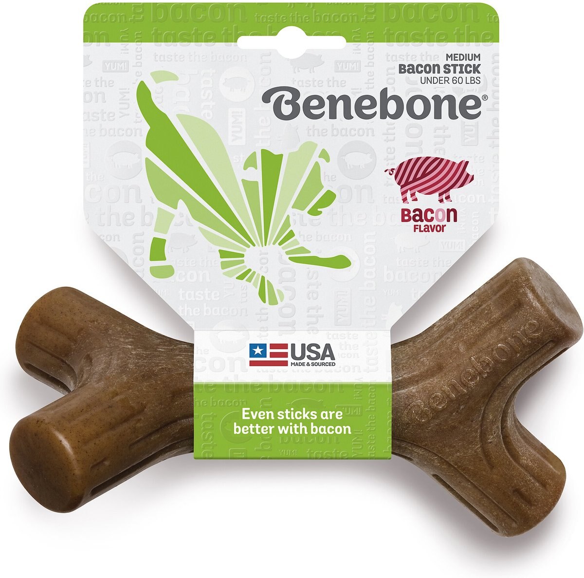 BENEBONE Bacon Stick Tough Dog Chew Toy, Medium - Chewy.com