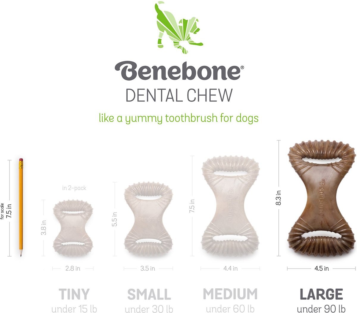 BENEBONE Chicken Flavor Dental Tough Dog Chew Toy, Large - Chewy.com