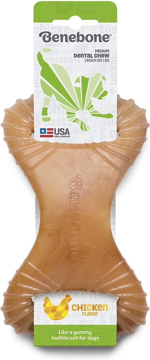 BENEBONE Chicken Flavor Dental Tough Dog Chew Toy, Medium - Chewy.com