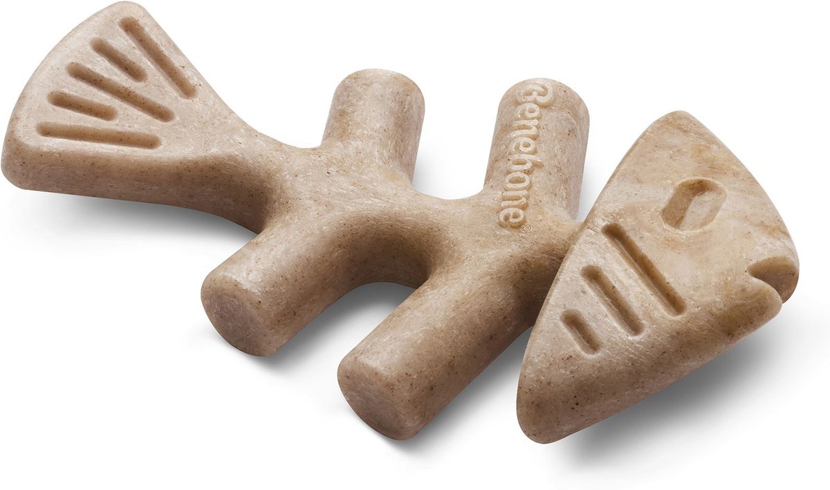 BENEBONE Fishbone Tough Puppy Chew Toy, Brown, 2 count - Chewy.com