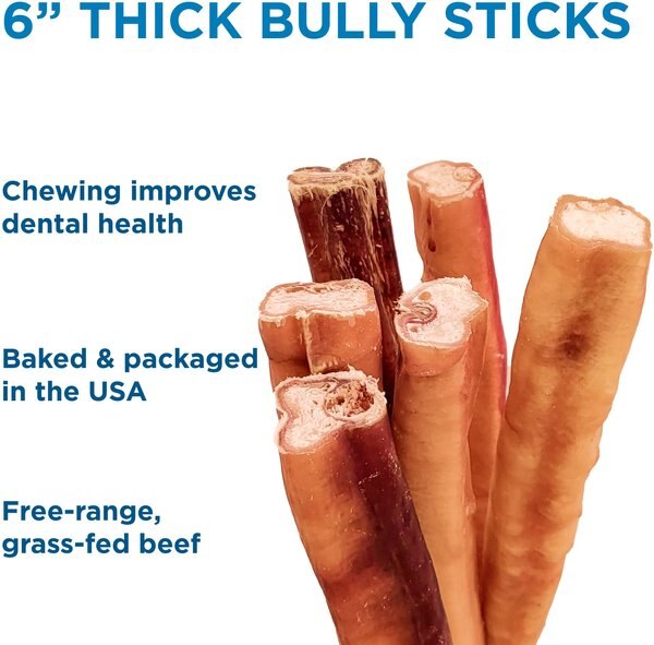 BEST BULLY STICKS 6-in Thick Bully Sticks Dog Treats, 18 count - Chewy.com