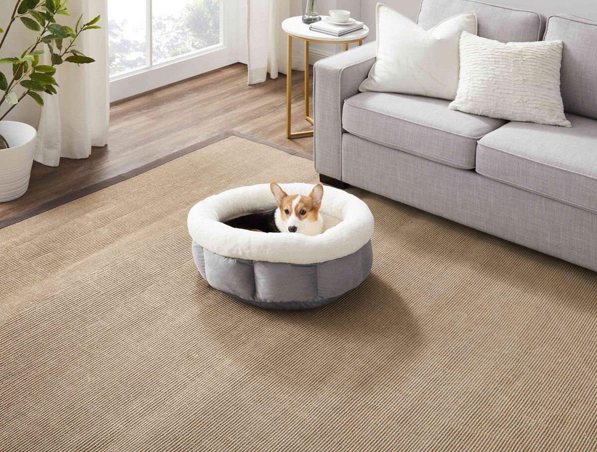 BEST FRIENDS BY SHERI Cuddle Cup Cuddler Bolster Cat & Dog Bed, Grey ...