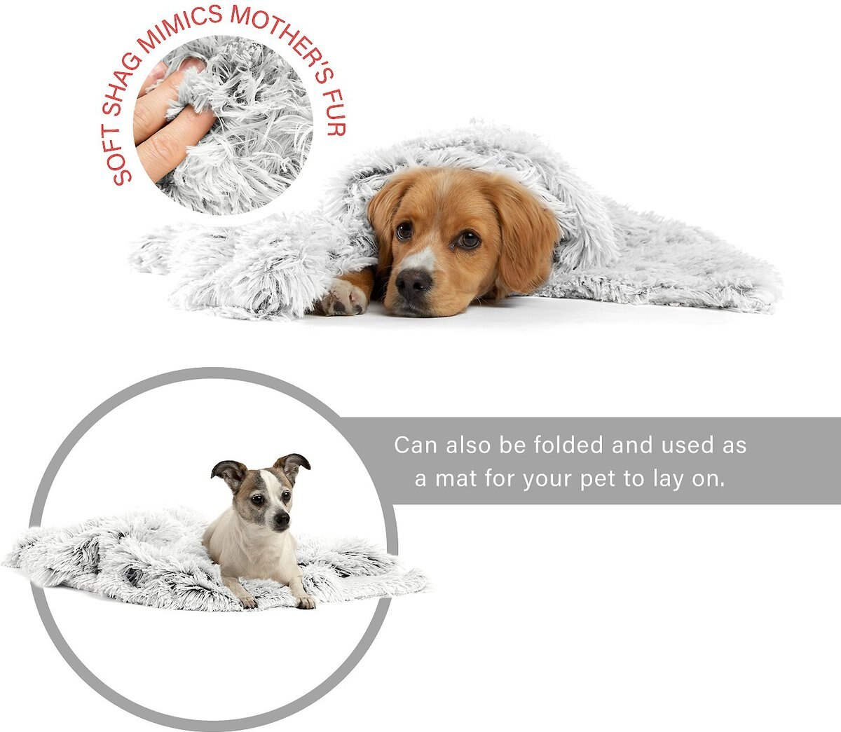 BEST FRIENDS BY SHERI Throw Shag Dog & Cat Blanket, Frost, Standard ...