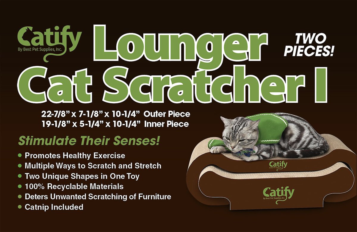 BEST PET SUPPLIES Catify Lounger Cardboard Catnip Scratcher Cat Toy ...