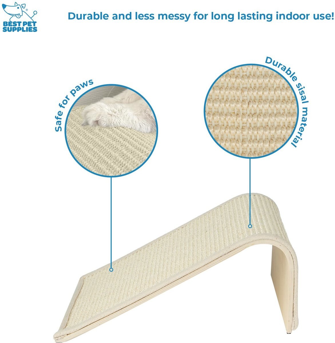 BEST PET SUPPLIES Catify Sloped Sisal Cat Scratcher, Cream - Chewy.com