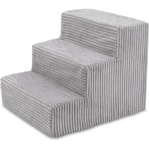 BEST PET SUPPLIES Corduroy & Foam Cat & Dog Stairs, Gray, Small - Chewy.com