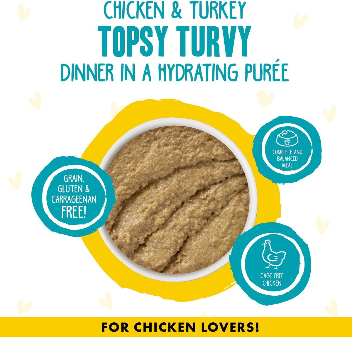 BFF Play Pate Lovers Chicken & Turkey Topsy Turvy Wet Cat Food, 2.8-oz ...