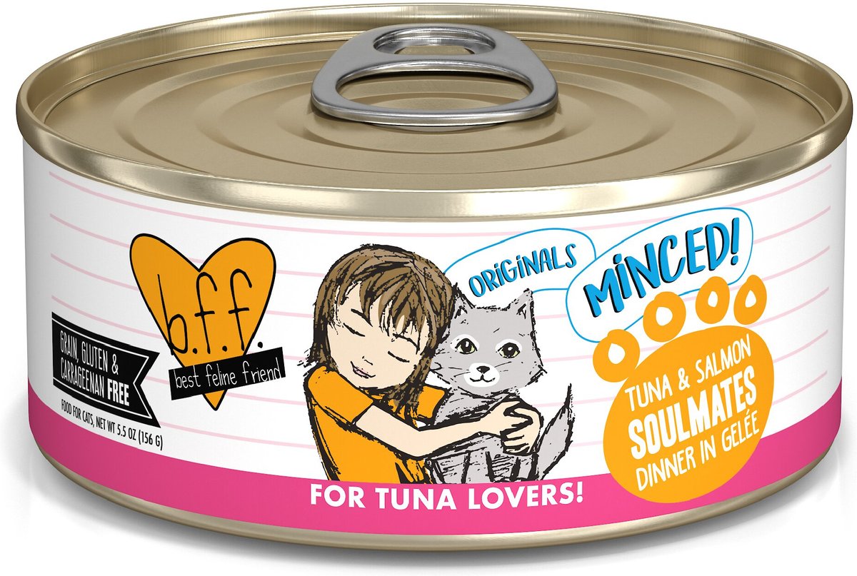 BFF Tuna & Salmon Soulmates Dinner in Gelee Canned Cat Food, 5.5-oz ...
