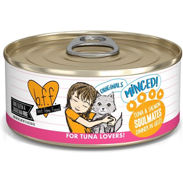 BFF Tuna & Salmon Soulmates Dinner in Gelee Canned Cat Food, 5.5-oz ...