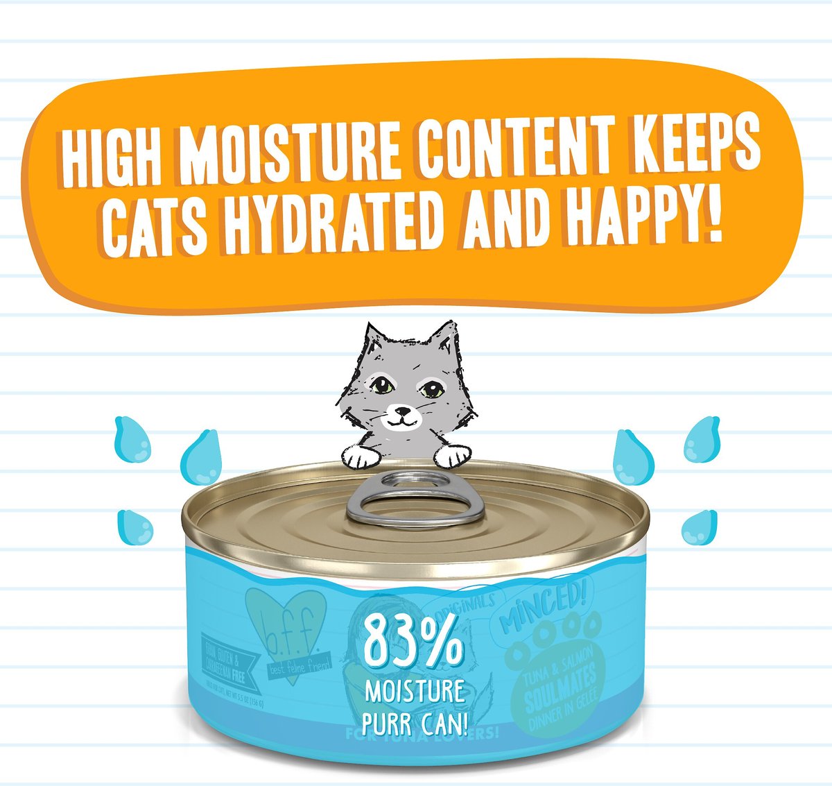 BFF Tuna & Salmon Soulmates Dinner in Gelee Canned Cat Food, 5.5-oz ...