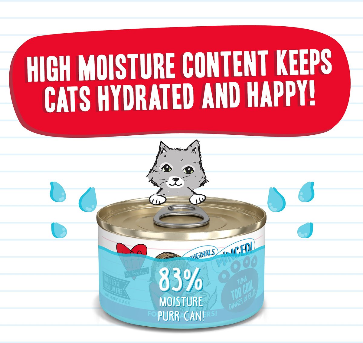 BFF Tuna Too Cool Dinner in Gelee Canned Cat Food, 3-oz tray, case of ...