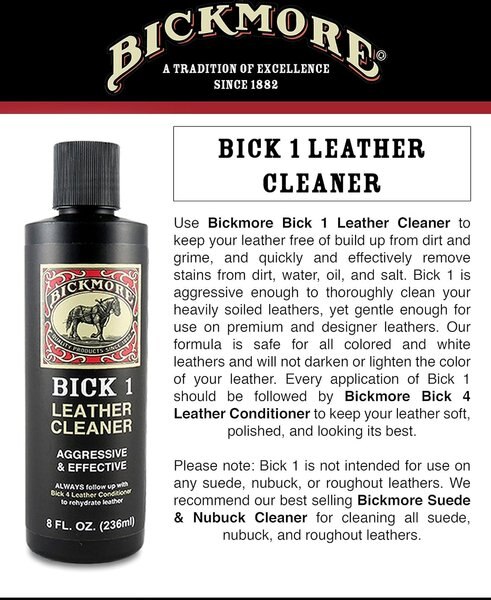 BICKMORE Bick-1 Leather Cleaner, 8-fl oz bottle - Chewy.com
