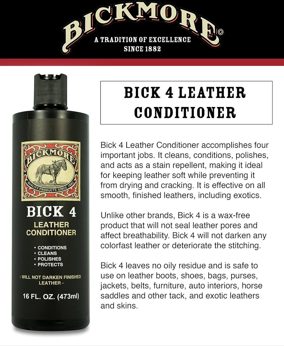 BICKMORE Bick-4 Leather Conditioner, 16-fl oz bottle - Chewy.com
