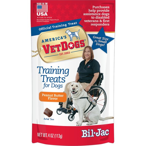 BIL-JAC America's VetDogs Peanut Butter Flavor Training Dog Treat, 4-oz ...