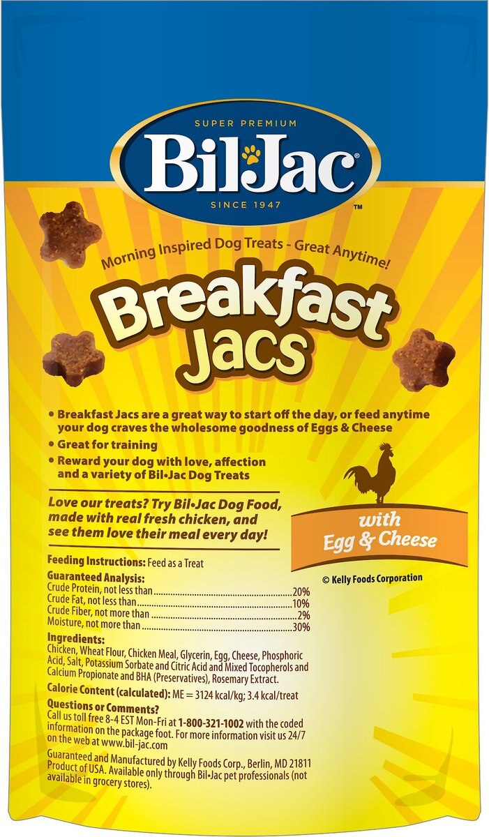 BIL-JAC Breakfast Jacs Egg & Cheese Flavor Dog Treats, 4-oz bag - Chewy.com