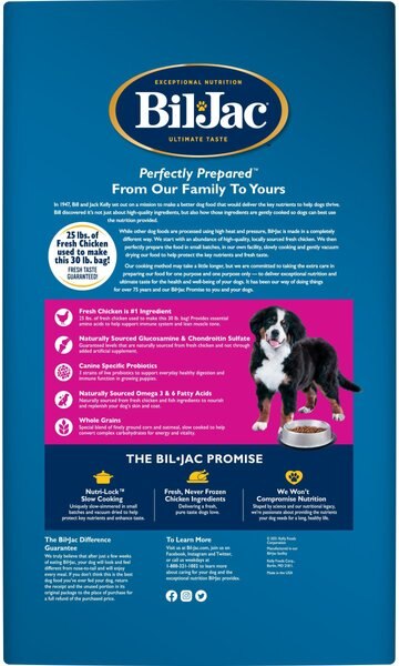 BIL-JAC Large Breed Puppy Chicken Recipe Dry Dog Food, 30-lb bag ...