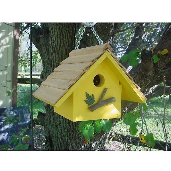 BIRD HOUSES BY MARK Chateau Wren Bird House, Yellow - Chewy.com