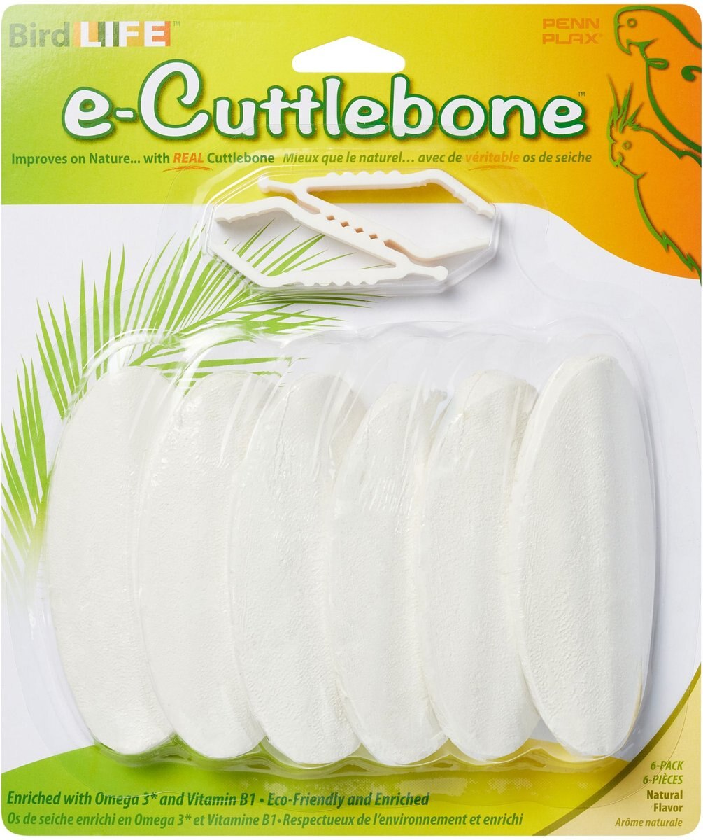 BIRD LIFE Earth-Friendly Natural Bird Cuttlebone, 6-pack - Chewy.com