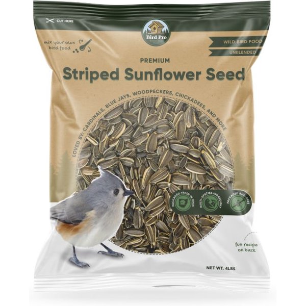 BIRD PRO Premium Striped Sunflower Seeds Bird Food, 4-lb bag - Chewy.com