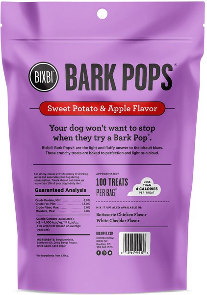 BIXBI Bark Pops Chicken-Free Sweet Potato & Apple Flavor Light ...