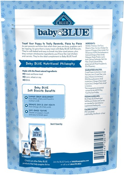 BLUE BUFFALO Baby Blue Soft Biscuits Natural Chicken & Carrots Puppy ...
