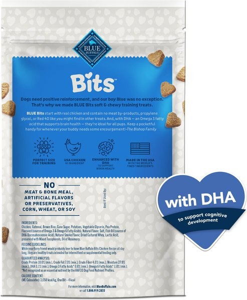 BLUE BUFFALO Blue Bits Tasty Chicken Recipe Soft-Moist Training Dog ...