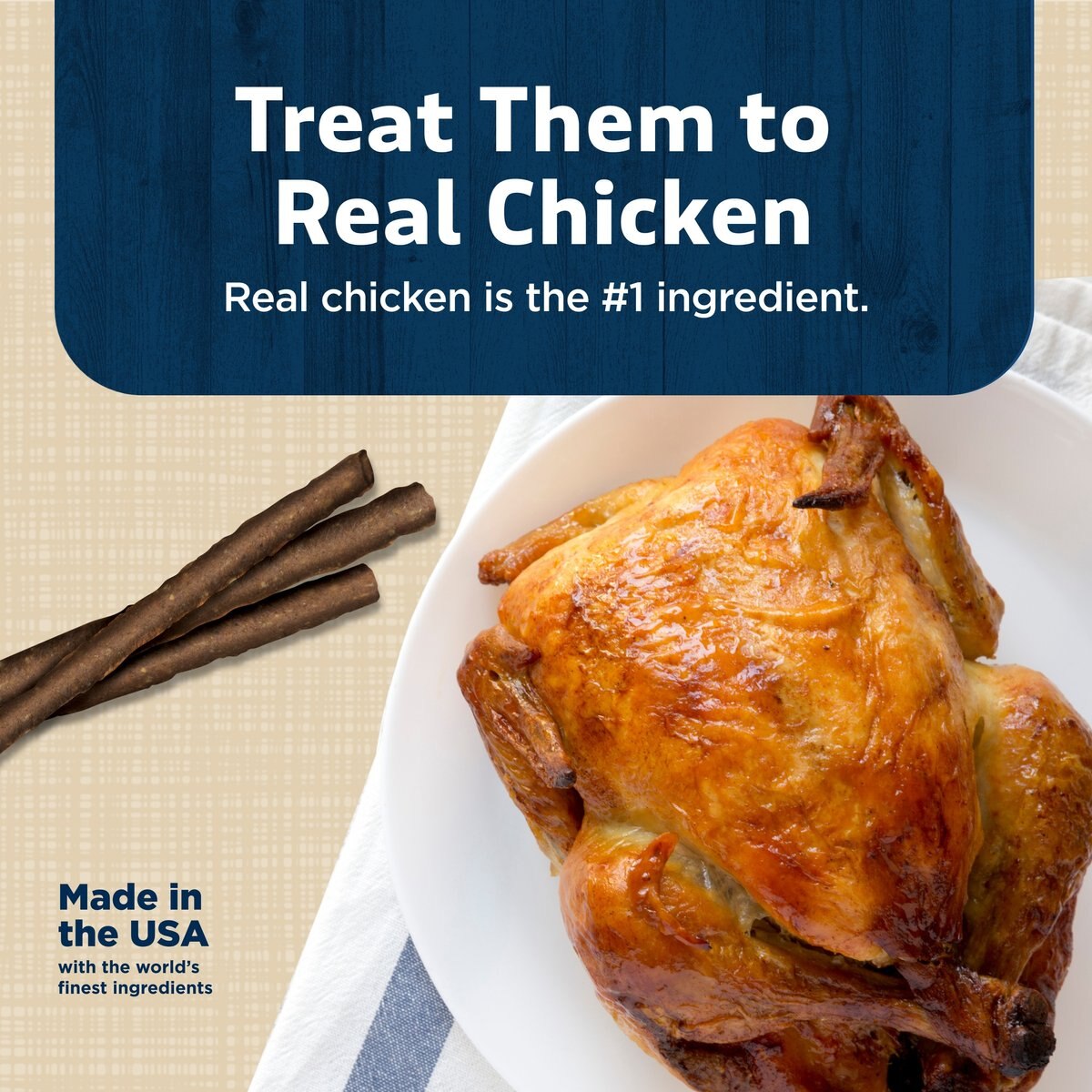 BLUE BUFFALO Blue Stix Chicken Recipe Pepperoni-Style Dog Treats, 13-oz ...