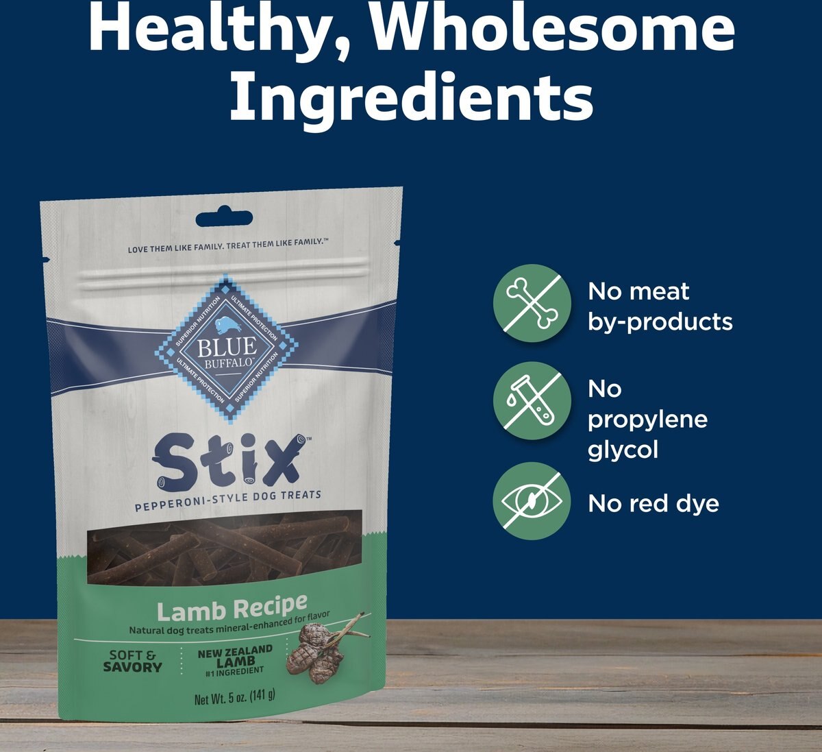 BLUE BUFFALO Blue Stix Lamb Recipe Pepperoni-Style Dog Treats, 5-oz bag ...