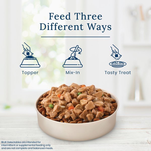 BLUE BUFFALO Delectables Turkey Dinner Wet Dog Food Topper, 3-oz pouch, case of 24 - Chewy.com