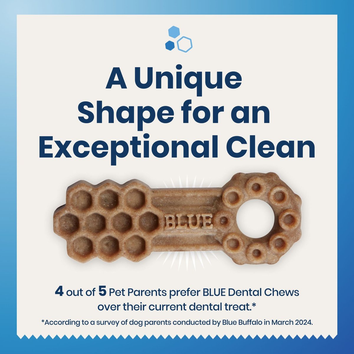 BLUE BUFFALO Medium Natural Chicken & Spearmint Dental Dog Chews Treats ...