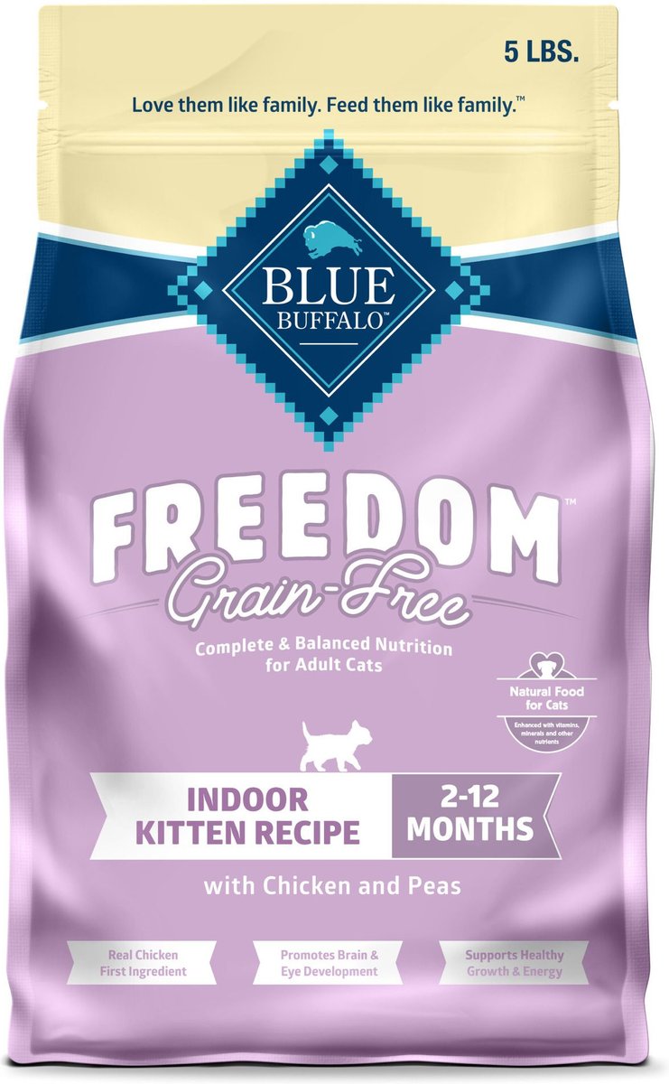 BLUE BUFFALO Freedom Indoor Kitten Chicken Recipe Grain-Free Dry Cat ...