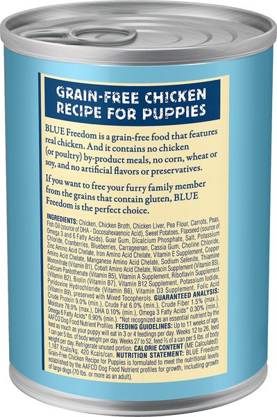 BLUE BUFFALO Freedom Puppy Chicken Recipe Grain-Free Canned Dog Food ...